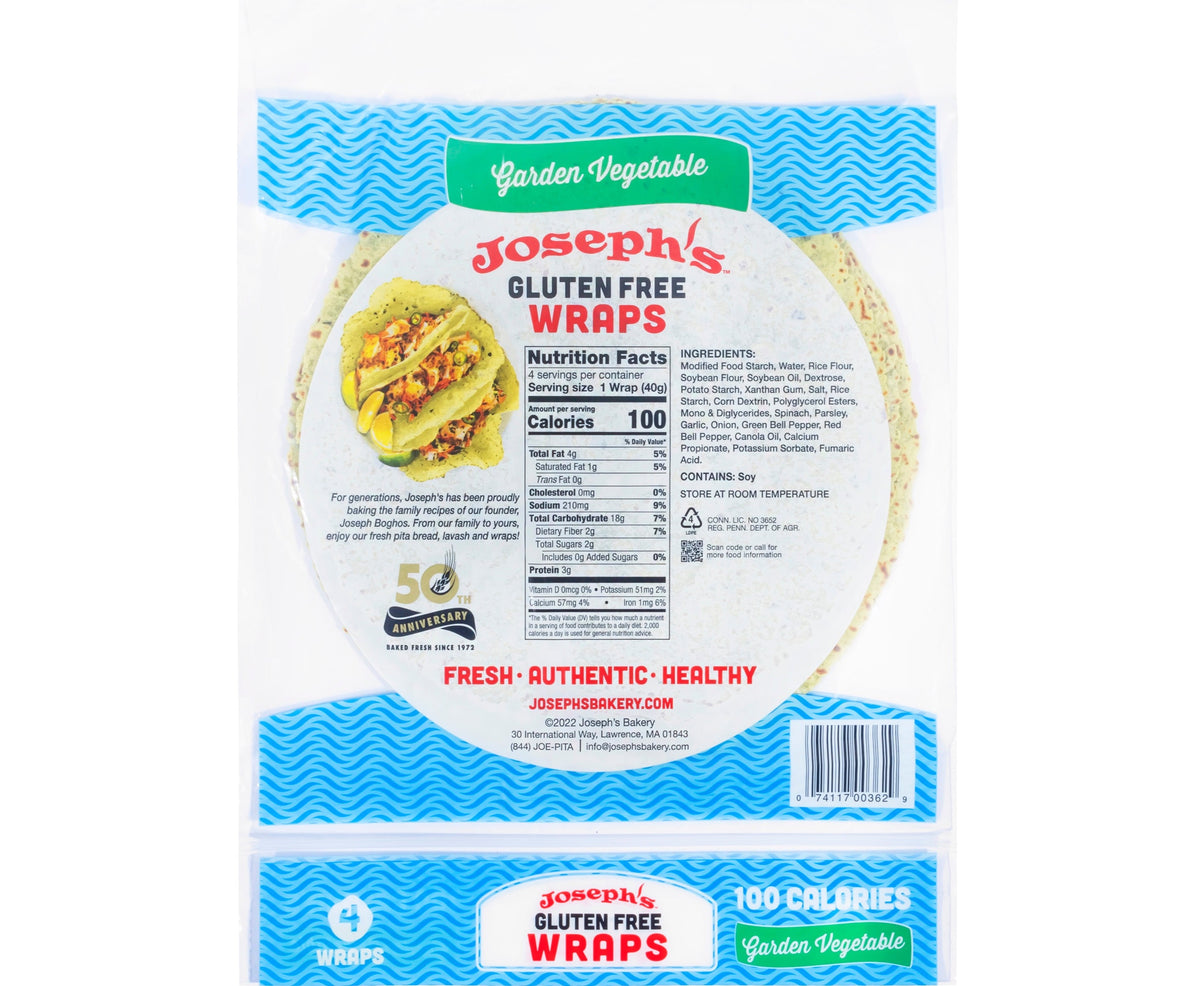 Gluten Free Garden Vegetable Wraps – Joseph's Bakery